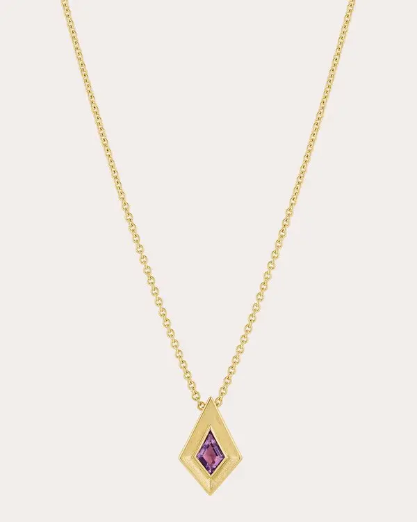JENNIFER DEMORO Stardust 18k Gold Amethyst Pendant Necklace - Purple