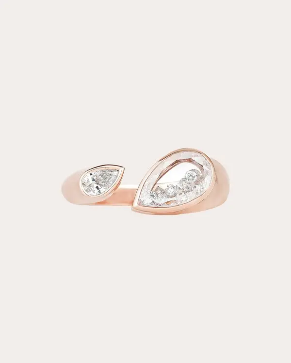 Moritz Glik Plural 18k Rose Gold, Crystal, And Diamond Shaker Ring - Pink