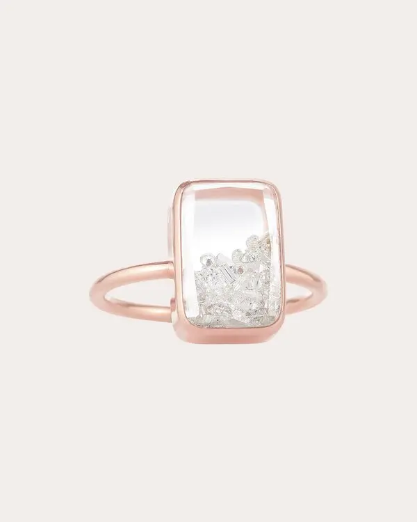 Moritz Glik Petite Ten Fourteen Crystal And Diamond Shaker Ring - Pink