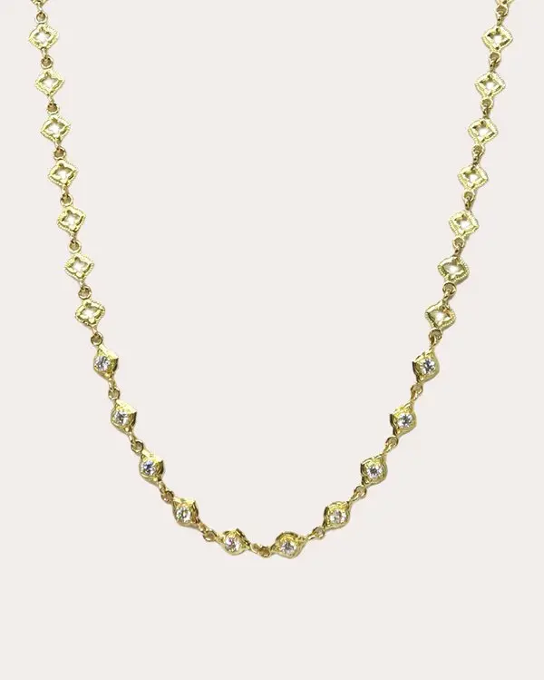 Armenta Diamond And 18k Scroll Station Necklace - Gold