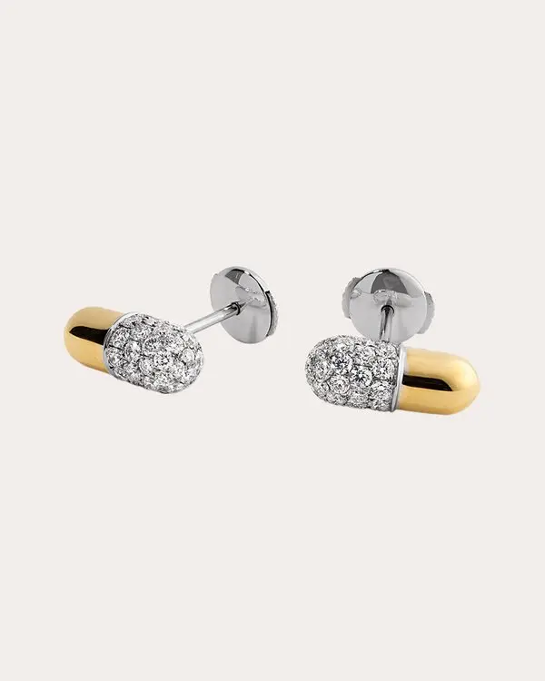 ELIOR Diamond And 18k Pill Pavé Stud Earrings - Gold