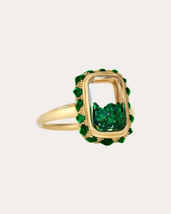Moritz Glik Emerald & 18k Gold Antique Shaker Ring - Green