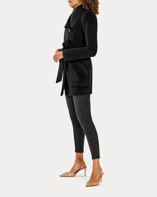 Sentaler Wide-collar Wrap Coat