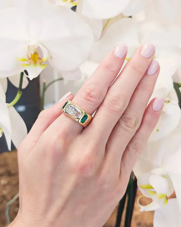 Moritz Glik Diamond And Cigar Band Ring