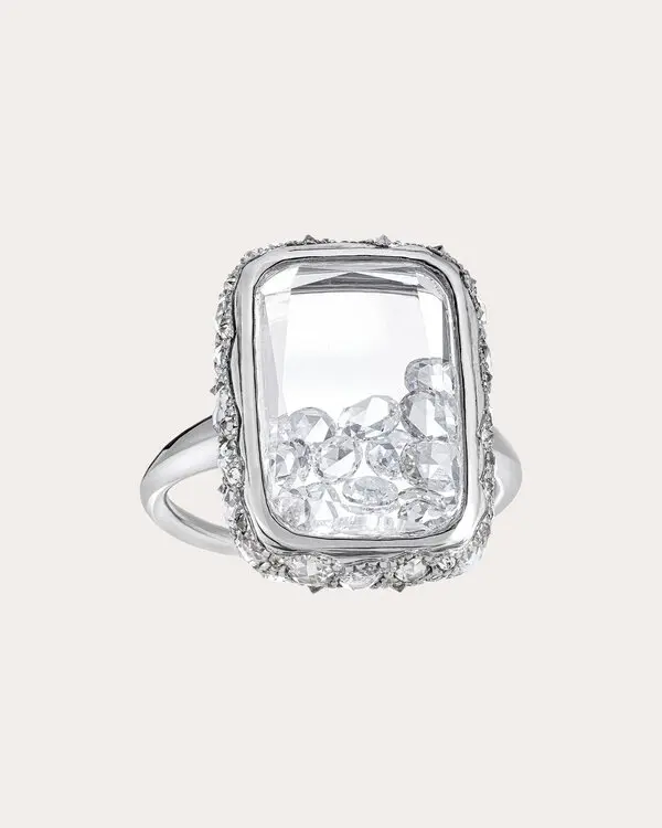 Moritz Glik Diamond & 18k Ten Fourteen Antique Shaker Ring - White