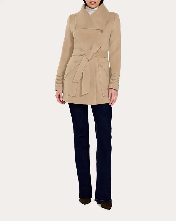 Sentaler Wide-collar Wrap Coat