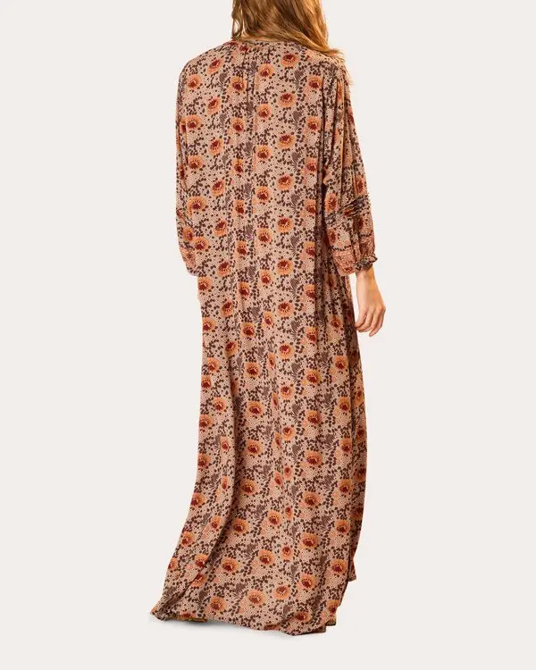 Natalie Martin Sammie Floral Pleated Button-front Maxi Dress - Multicolor