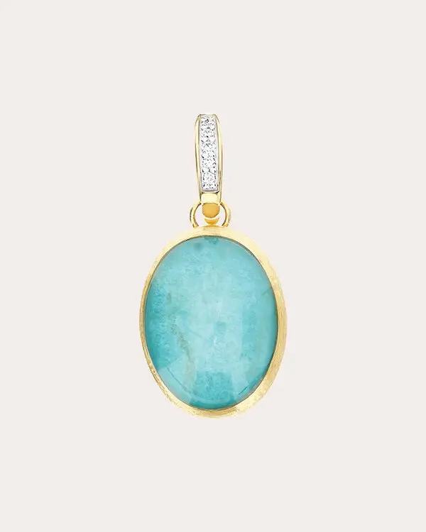 NANIS ITALIAN JEWELS Amazonite And Diamond Anice Pendant - Blue