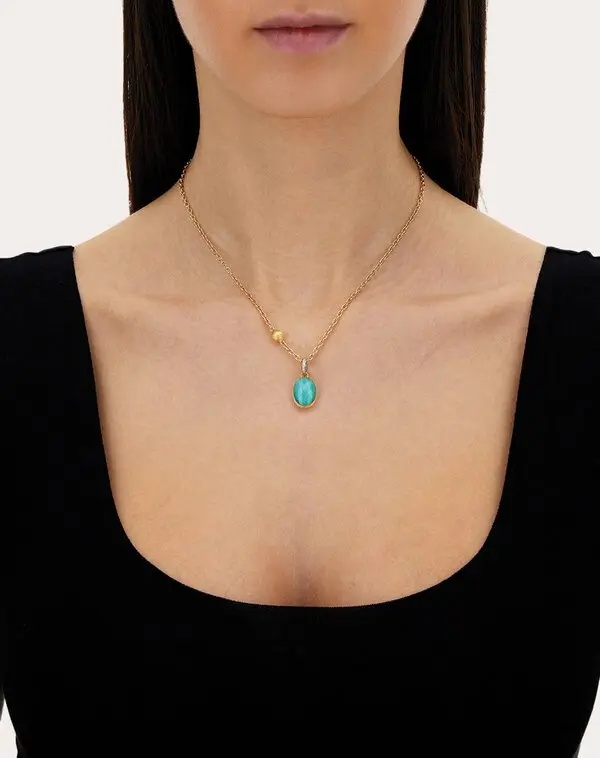 NANIS ITALIAN JEWELS Amazonite And Diamond Anice Pendant