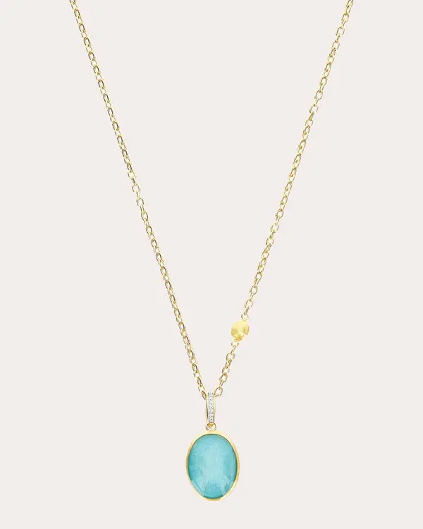 NANIS ITALIAN JEWELS Amazonite And Diamond Anice Pendant