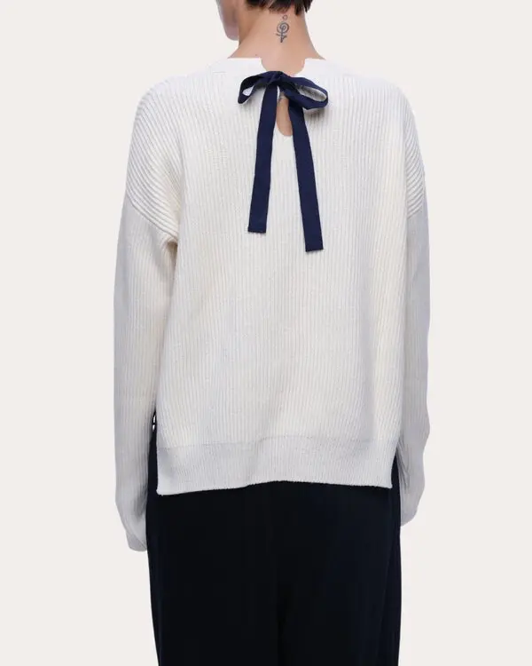 EOLAS Cotton Cashmere Bow Sweater
