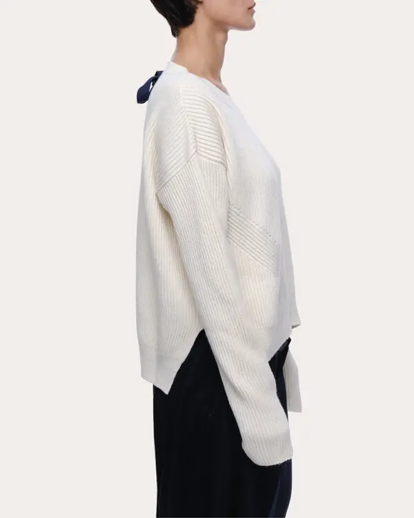 EOLAS Cotton Cashmere Bow Sweater