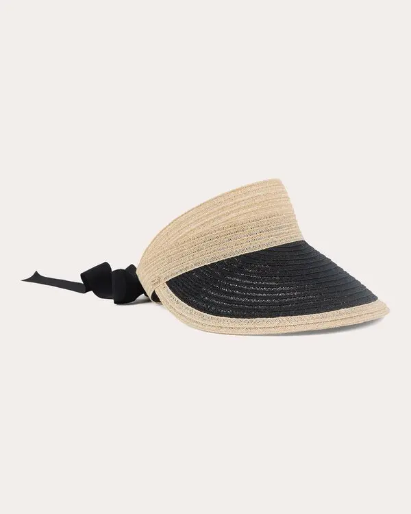 Eugenia Kim Ricky Color Block Hemp Visor - Natural/black