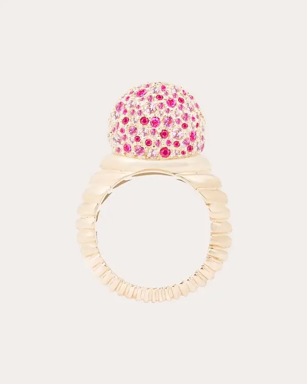 CAMPBELL + CHARLOTTE Sapphire & 14k Gold Revel Bobble Ring - Pink