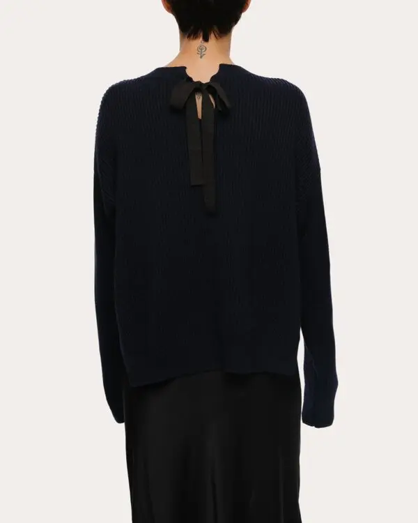 EOLAS Brina Cotton Cashmere Bow Sweater