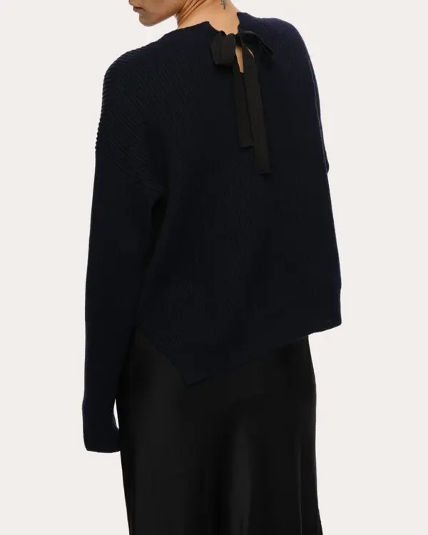 EOLAS Brina Cotton Cashmere Bow Sweater