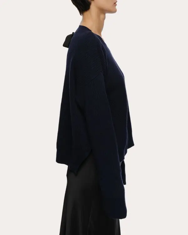 EOLAS Brina Cotton Cashmere Bow Sweater