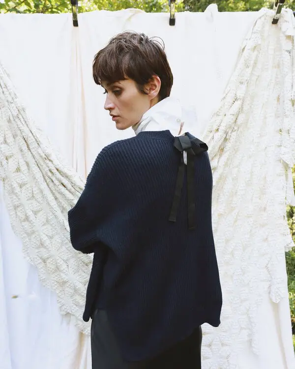 EOLAS Brina Cotton Cashmere Bow Sweater