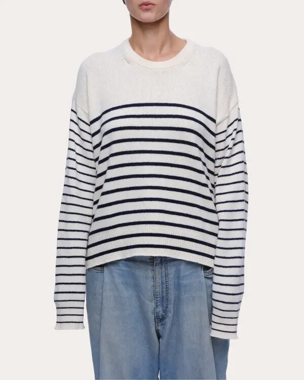 EOLAS Nic Stripe Cotton Cashmere Sweater