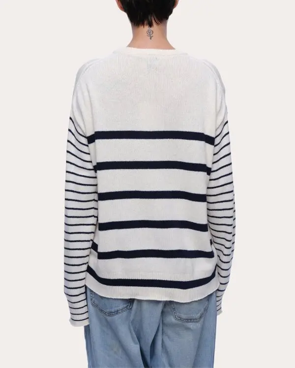 EOLAS Nic Stripe Cotton Cashmere Sweater