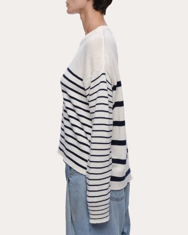 EOLAS Nic Stripe Cotton Cashmere Sweater