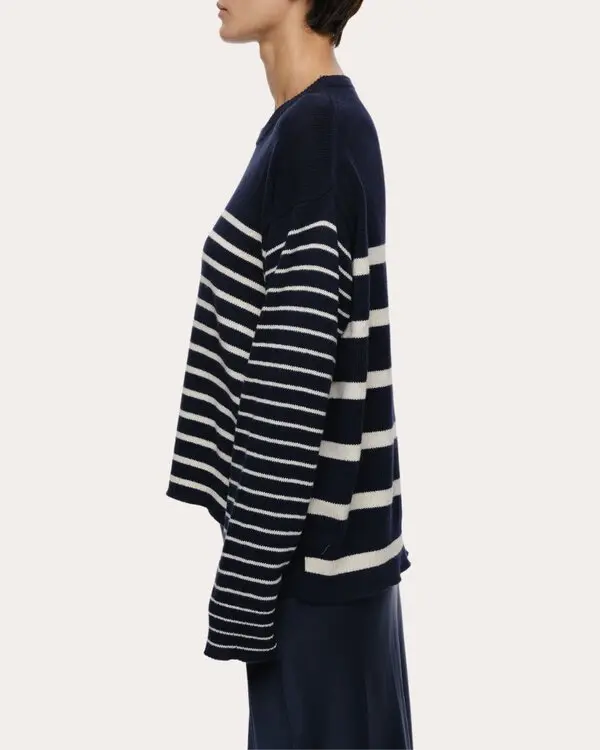 EOLAS Nic Stripe Cotton Cashmere Sweater