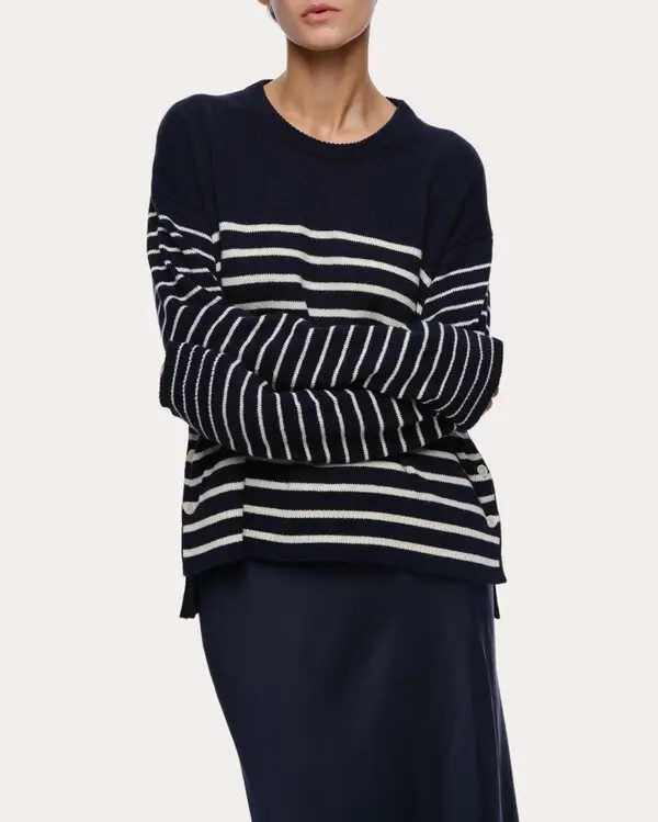 EOLAS Nic Stripe Cotton Cashmere Sweater