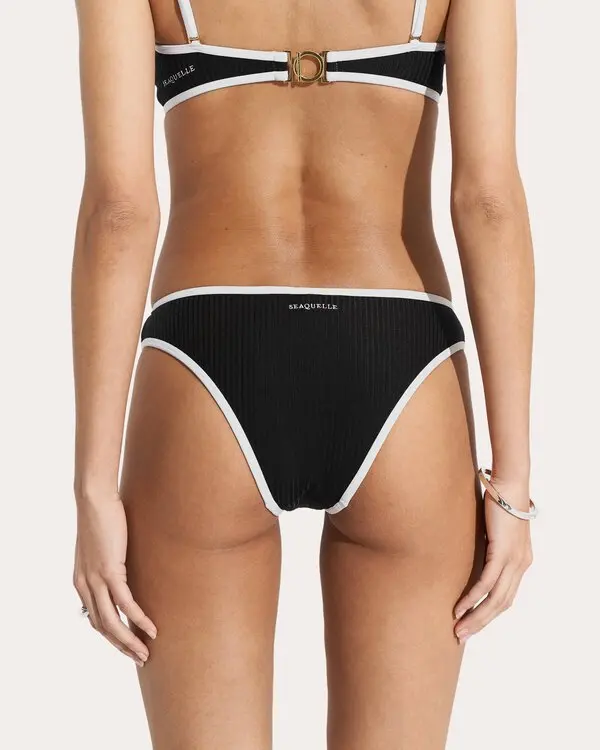 SEAQUELLE SWIM Ribbed Bandeau Bikini Top