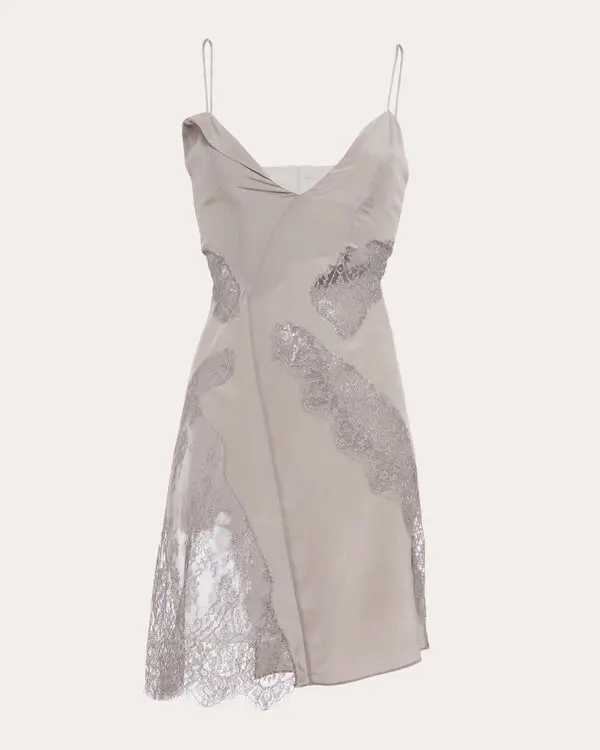 BYVARGA Jasmine Silk Lace Mini Slip Dress