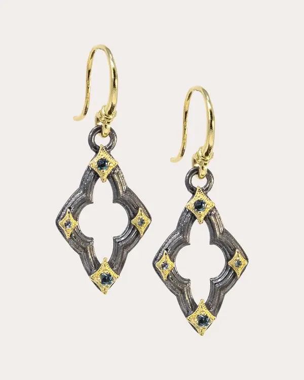 Armenta Topaz And Blackened Two-tone Crivelli Drop Earrings - Silver