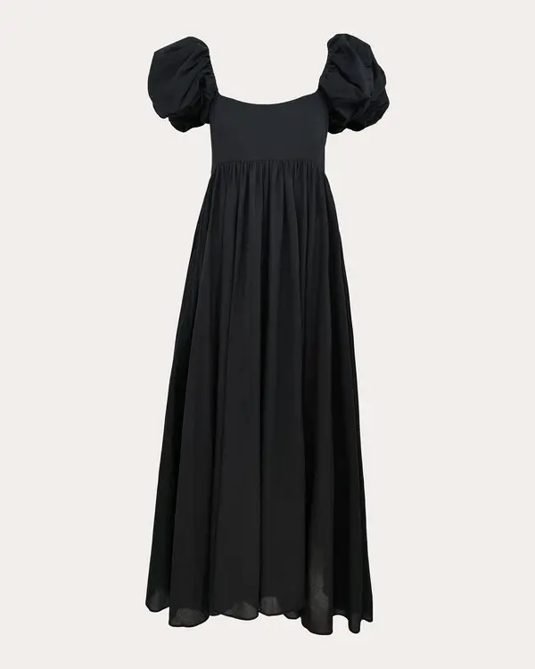 Azeeza Rory Cotton Voile Puff-sleeve Midi Dress