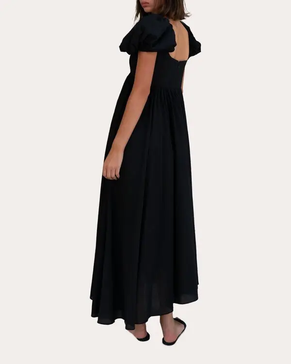 Azeeza Rory Cotton Voile Puff-sleeve Midi Dress