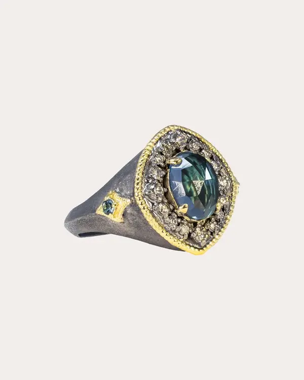 Armenta Topaz & Diamond Signet Ring