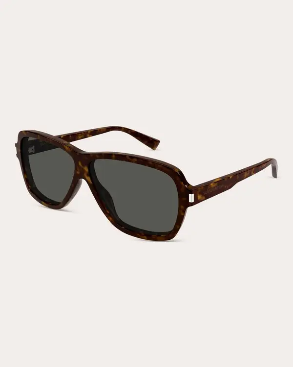 Saint Laurent Carolyn Shield-frame Sunglasses - Brown