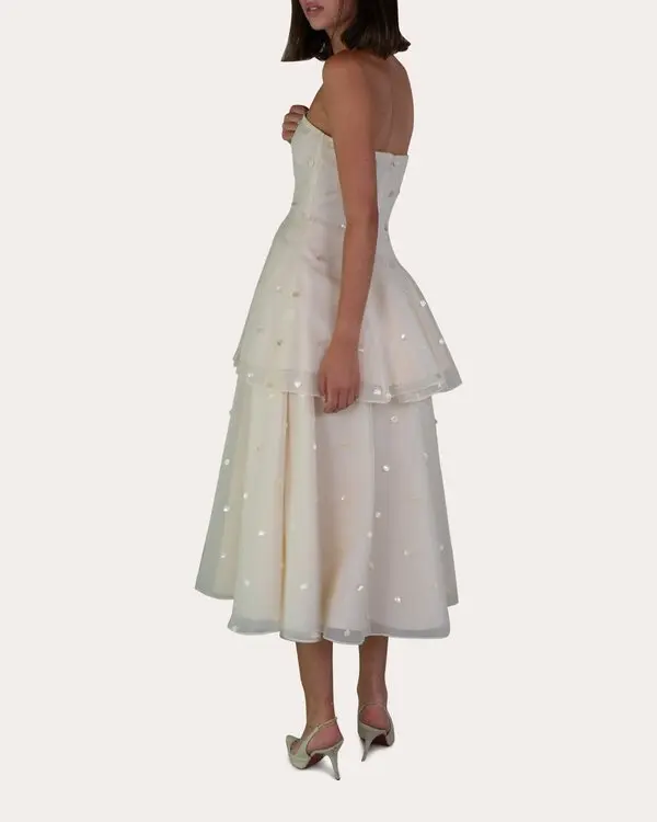 Azeeza Sorcha Pearl A-line Midi Skirt - Neutral