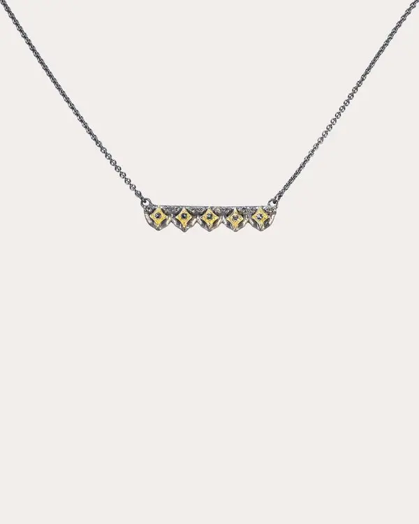 Armenta 18k Gold Blackened Sterling Topaz And Diamond Crivelli Necklace - Silver