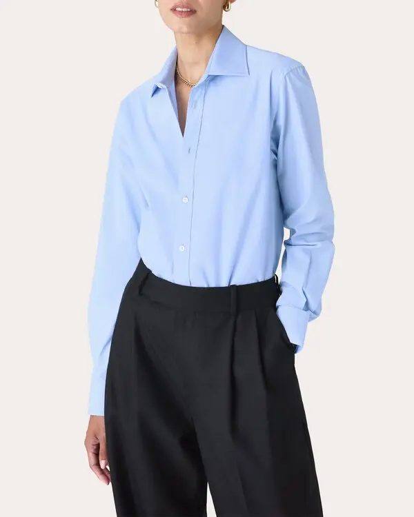 WITH NOTHING UNDERNEATH Boyfriend Fine Poplin Shirt
