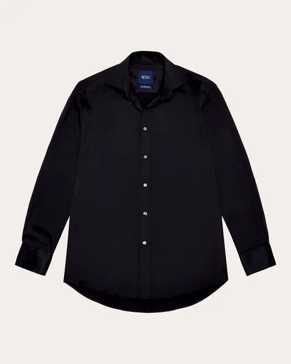 WITH NOTHING UNDERNEATH Boyfriend Silk Satin Shirt