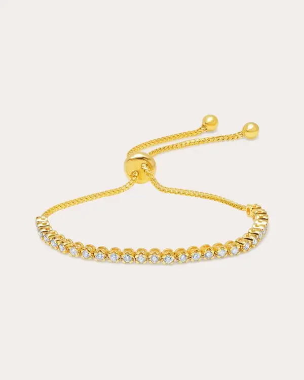 GRAZIELA 18k Diamond Bolo Bracelet - Gold