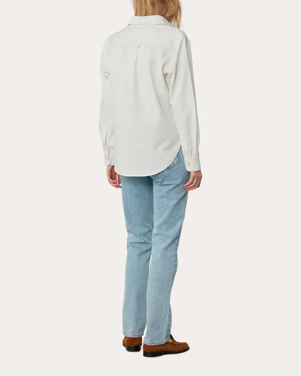 WITH NOTHING UNDERNEATH Classic Denim Shirt - White