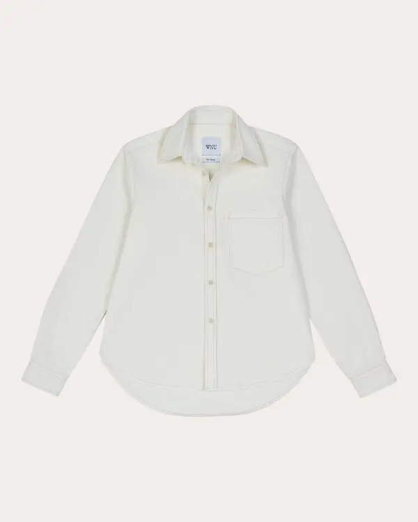 WITH NOTHING UNDERNEATH Classic Denim Shirt - White