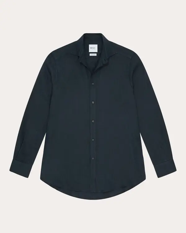 WITH NOTHING UNDERNEATH Boyfriend Linen Shirt