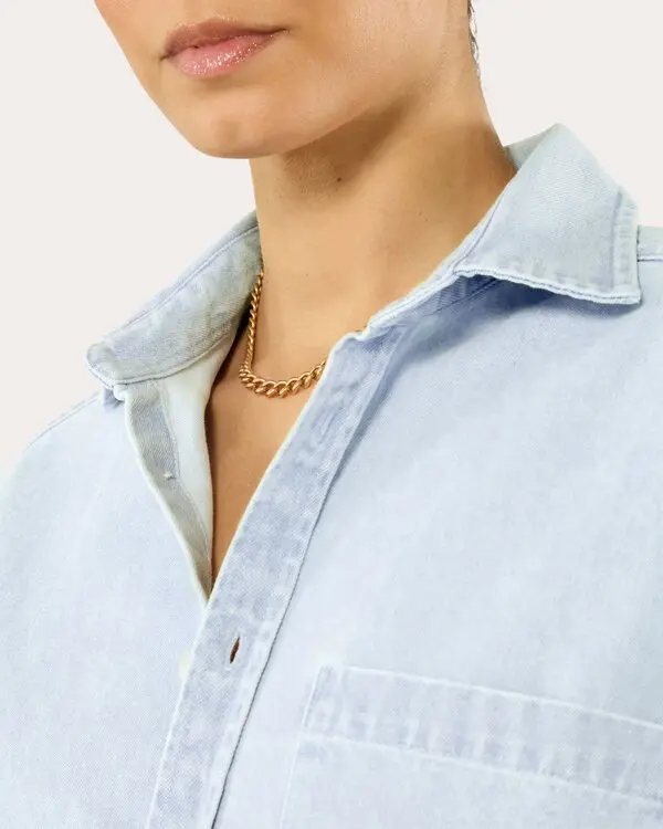 WITH NOTHING UNDERNEATH Classic Denim Shirt - Blue