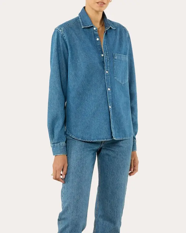 WITH NOTHING UNDERNEATH The Classic Denim Shirt - Blue