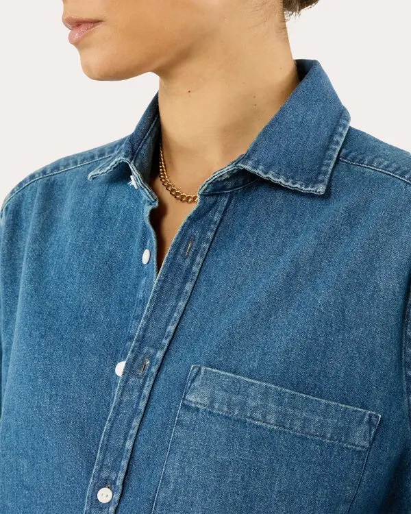 WITH NOTHING UNDERNEATH The Classic Denim Shirt - Blue