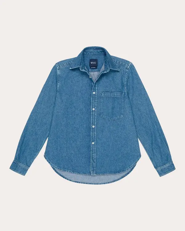 WITH NOTHING UNDERNEATH The Classic Denim Shirt - Blue