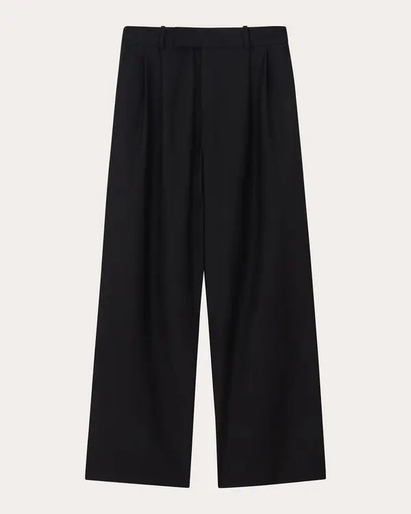 WITH NOTHING UNDERNEATH Rampling Wool Wide-leg Trousers - Black