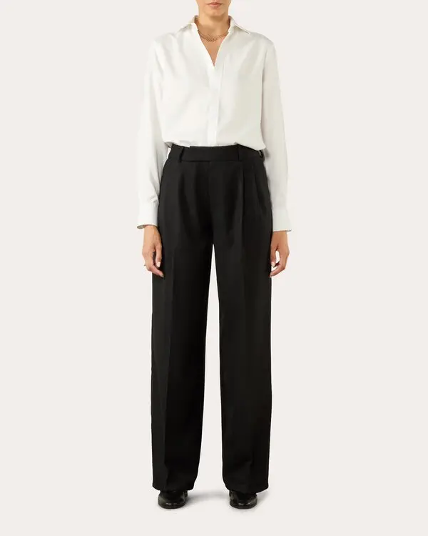 WITH NOTHING UNDERNEATH Rampling Wool Wide-leg Trousers - Black
