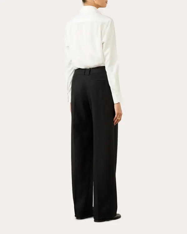 WITH NOTHING UNDERNEATH Rampling Wool Wide-leg Trousers - Black