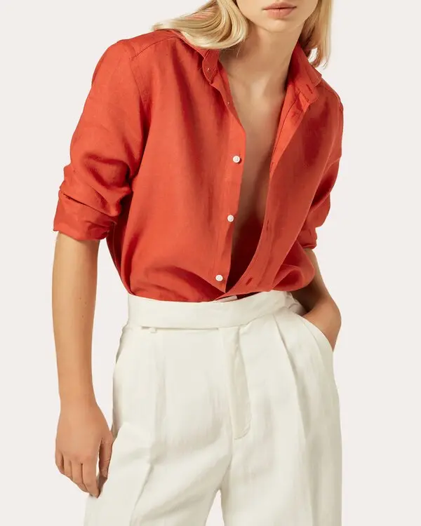 WITH NOTHING UNDERNEATH The Boyfriend Linen Shirt